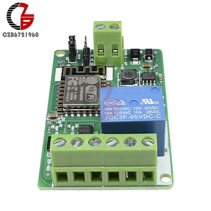 Jual Dc 12v Esp8266 Esp-12F Esp12F Modul Relay Wifi Nirkabel 220v 10a ...