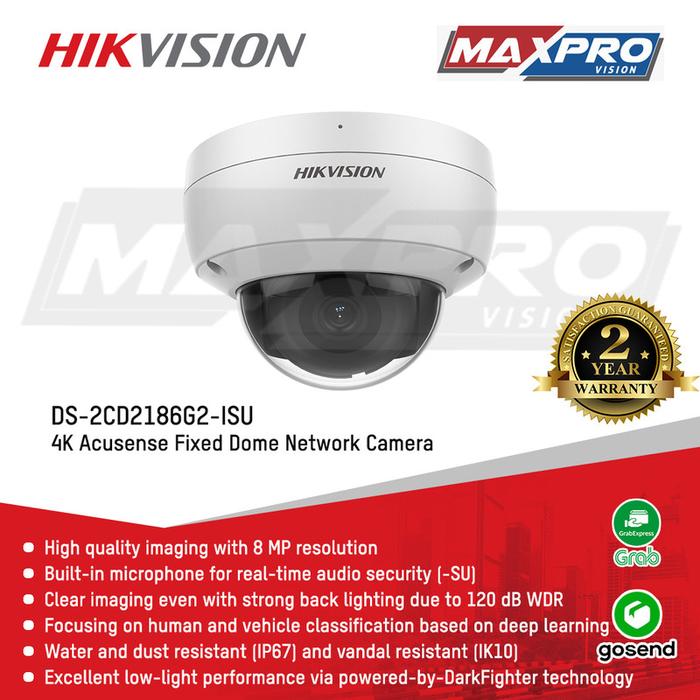 Jual DS-2CD2186G2-ISU - IP CAMERA 8MP ACUSENSE BUILT IN MIC HIKVISION - Jakarta Barat - Maxpro ...