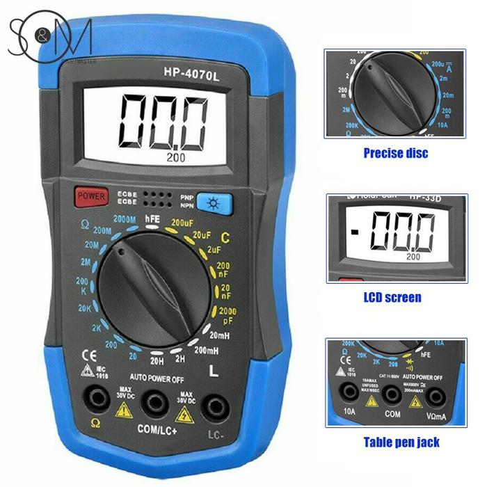 Jual Rlc Meter Induktansi Kapasitansi Multimeter Ohm Induktor Tester ...