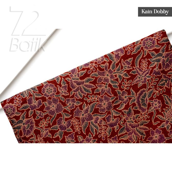 Jual KAIN BATIK DOBBY PREMIUM MOTIF KEMBANG MERAH BATA DOLBI DOBI ...
