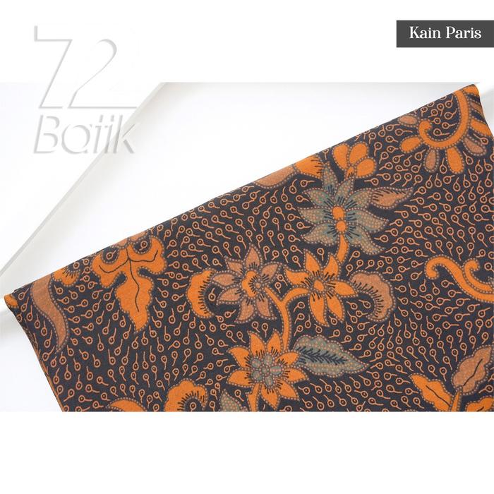 Jual KAIN BATIK PREMIUM BAHAN PARIS MOTIF KEMBANG ORANGE OREN ORANYE ...