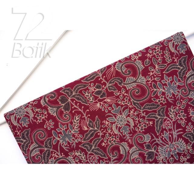 Promo KAIN BATIK PREMIUM BAHAN KATUN WARNA MERAH MAROON MARUN MARON ...