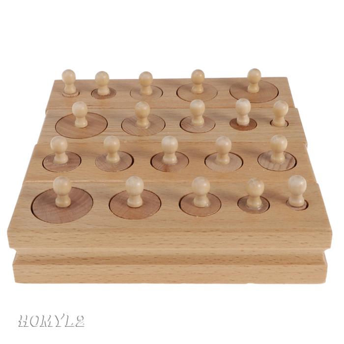 Jual Wooden Sensorial Montessori Knobbed Cylinder Blocks Early - Kab ...