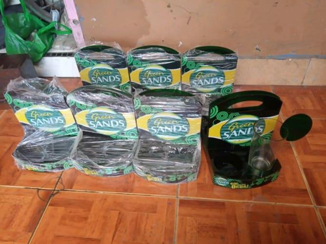 Jual Green Sands Pemanis Meja Tempat Botol Atau Gelas Not Neon Box ...