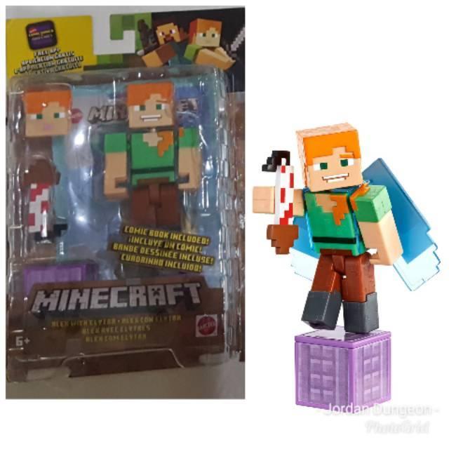 Jual Minecraft Comic Maker Alex with Elytra Wing Figure ORIGINAL MOJANG ...