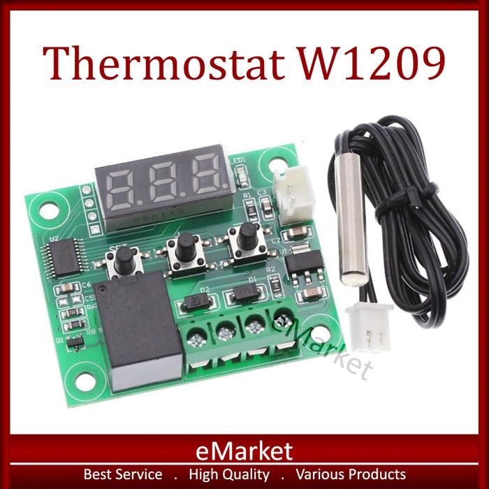 Jual Thermostat W1209 Digital DC 12V / Termostat Modul Sensor Pengatur ...