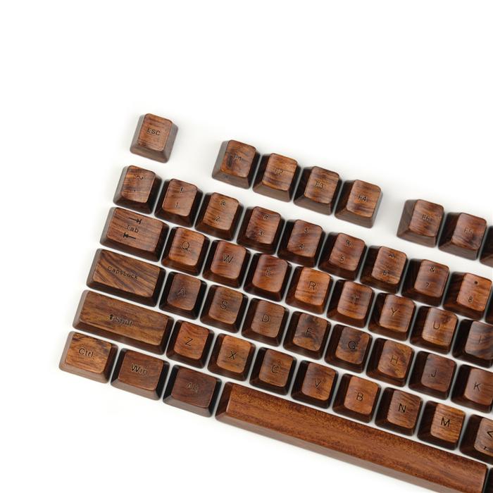 Jual NB 61/87/108 Keys Wooden Keycap Set OEM Profile Solid Wood Keycaps ...