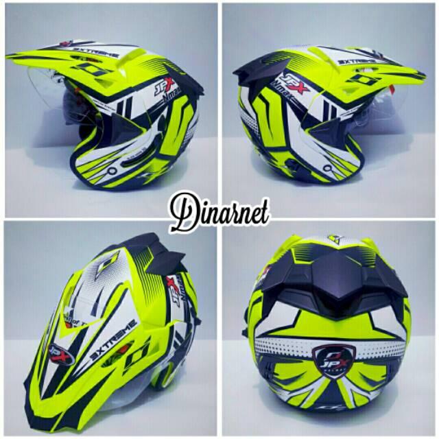 Jual Helm Semi Cross Jpx Double Visor Trabas Trail Supermoto Klx Nmax ...