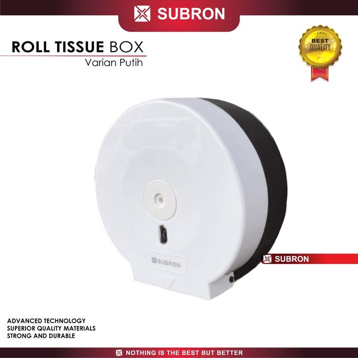 Jual SUBRON Kotak Tisu Roll Box Besar Plastik Putih Hitam Tissue Bulat ...