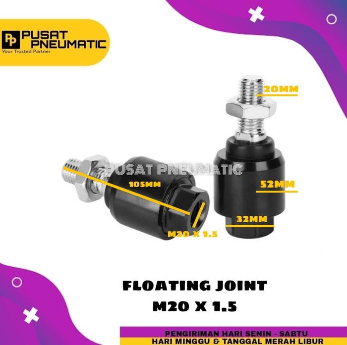 Jual Floating Joint Untuk Cylinder Body 80 Dan 100 Drat m20 x 1.5 ...