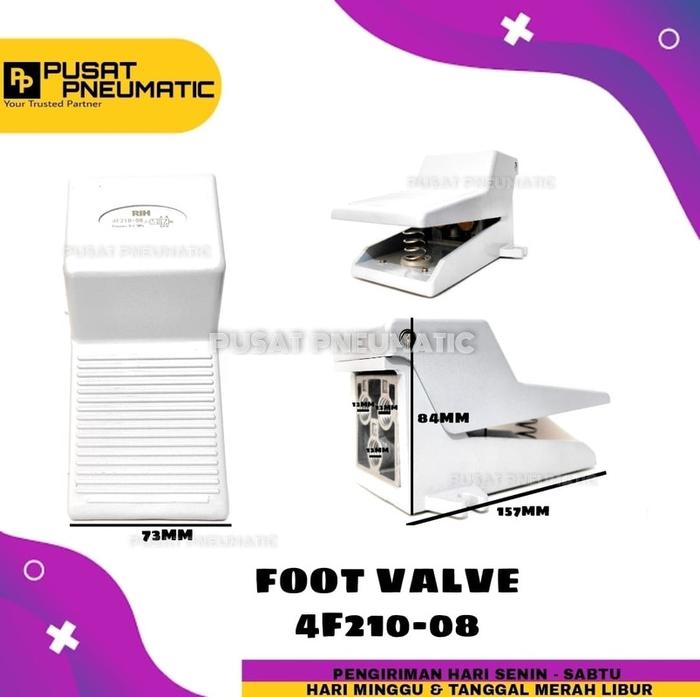 Jual 4F210-08 Foot Valve Pneumatic Foot Switch Angin 4F210 08 / 4F 210 ...