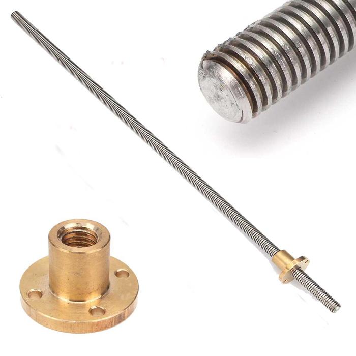 Jual 12Mm T12x2 Steel Lead Screw Trapesium ACME Rod Ulir Stepper ...