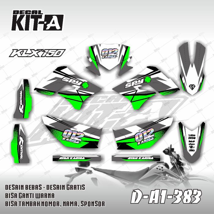 Jual Decal kawasaki KLX 150 (old) MOTIF TRAIL CUTTING HOLOGRAM PUTIH ...