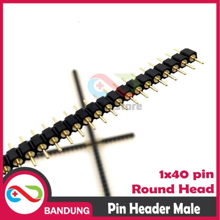 Promo PIN HEADER MALE ROUND HEAD SINGLE ROW 1X40 2.54MM - Kota Bandung ...
