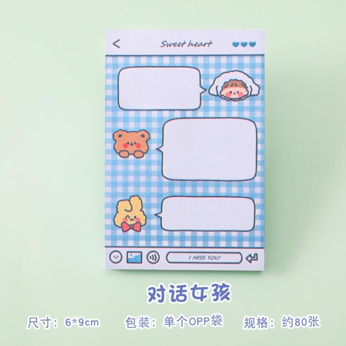Jual Sticky notes blue girl message note cute cartoon - love bear ...