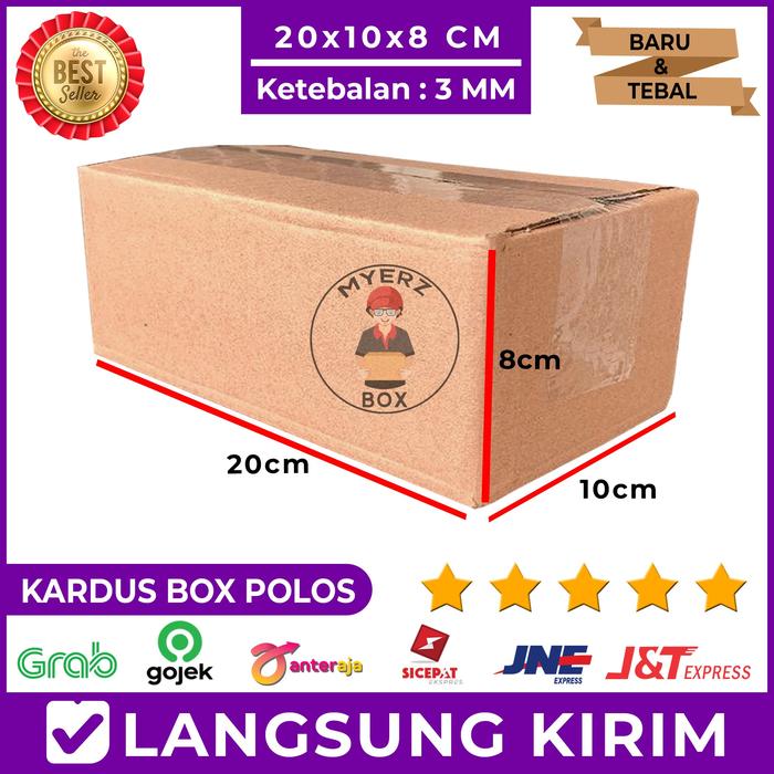 Jual Kardus Polos / Karton Box Packing 20x10x8 Cm Single Wall, Tebal ...
