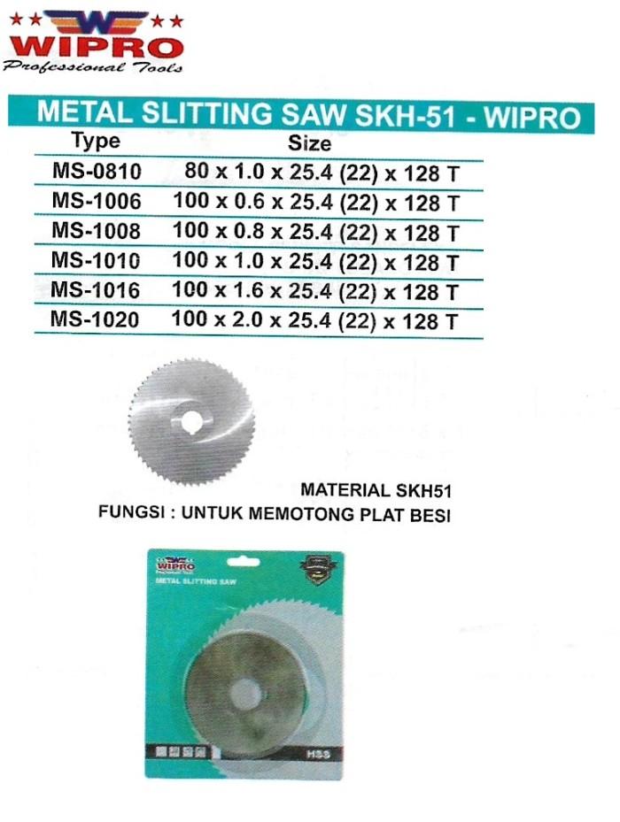 Jual Metal Slitting Saw SKH 51 uk 80x1.0x25.4mm x 128T Wipro MS-0810 ...