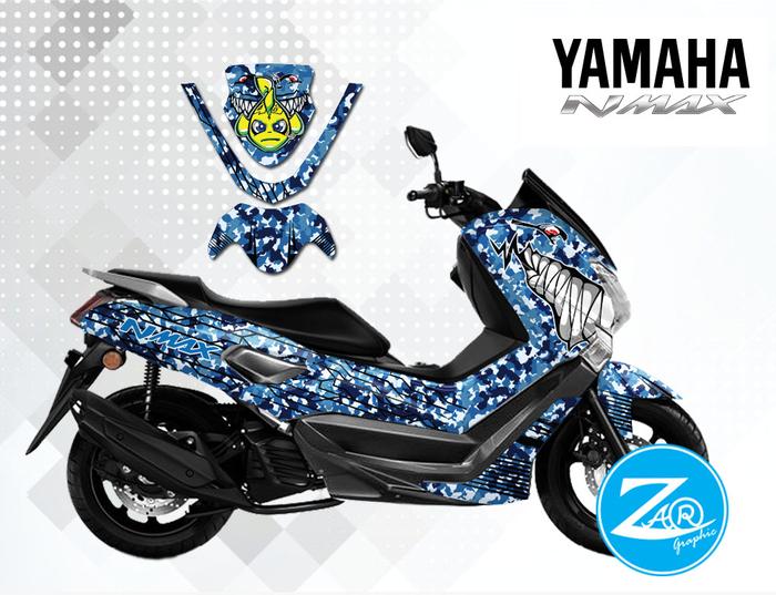 Jual DECAL STICKER YAMAHA NMAX SHARK ARMY BLUE FULL BODY - Kab ...