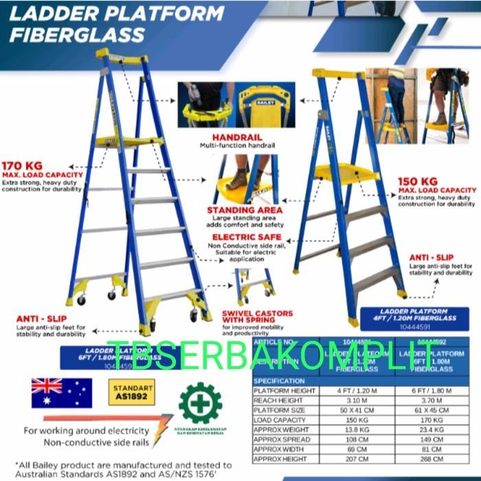 Jual TANGGA 1.8M 6 Feet LADDER Platform FIBERGLASS Krisbow 1.8 Meter ...