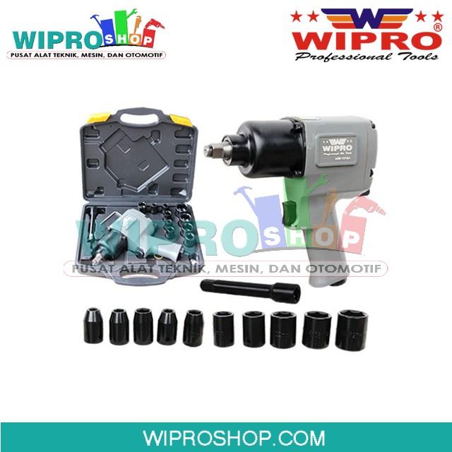Promo WIPRO 1/2"AIR IMPACT WRENCH KIT SET TWIN HAMMER AIW-1218A Cicil 0 ...