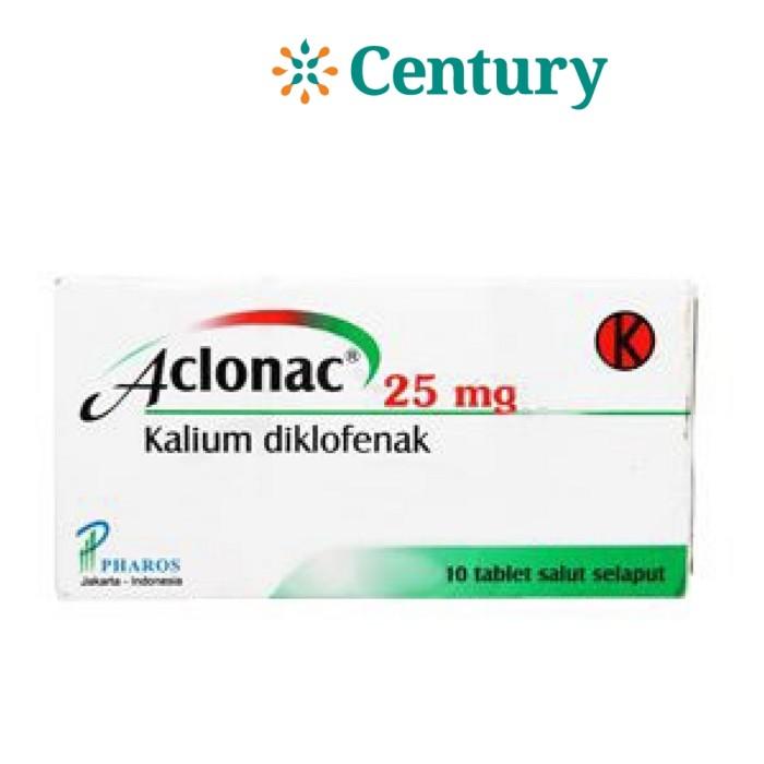 Jual ACLONAC 25MG FC 1 BLISTER ISI 10 TABLET / ANTI NYERI / ANTI ...