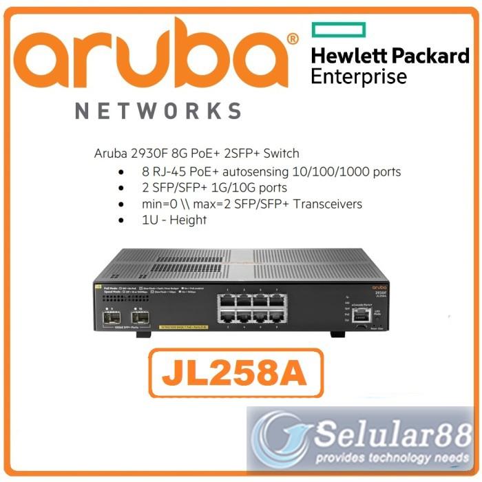 Promo HPE ARUBA JL258A 2930F 8G PoE+ 2SFP+ Switch Hub Managed ORIGINAL ...