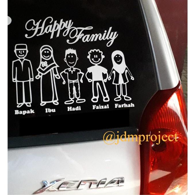Jual CUTTING STICKER MOBIL STIKER HAPPY FAMILY STIKER KACA HAPPY FAMILY ...