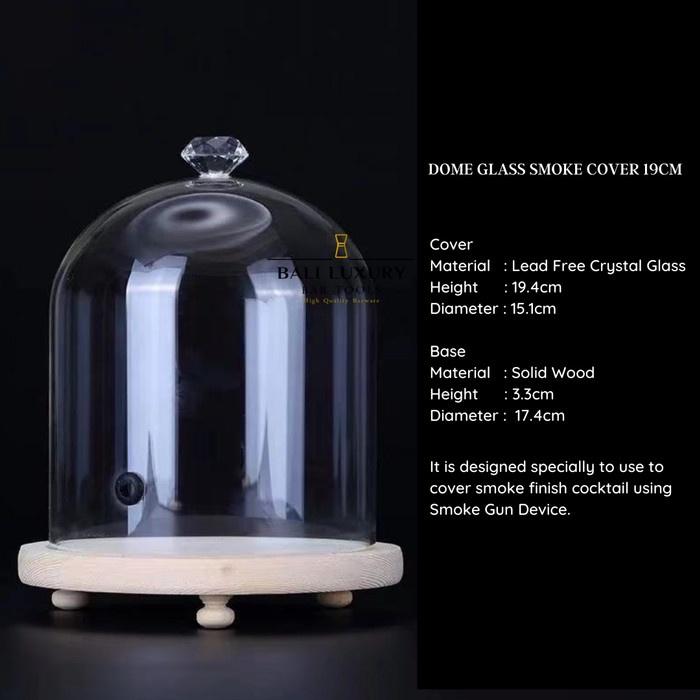 Jual Dome Glass Smoke Cover with Wood Base - 19cm - Jakarta Barat ...