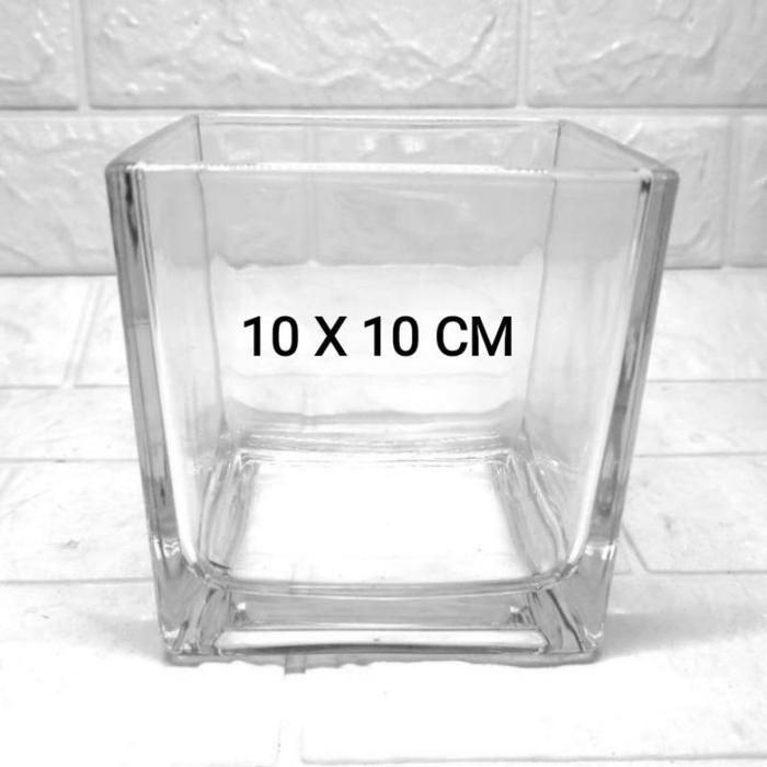 Jual VAS BUNGA KOTAK AESTHETIC KACA PERSEGI - VAS 10 X 10 CM - Kab ...