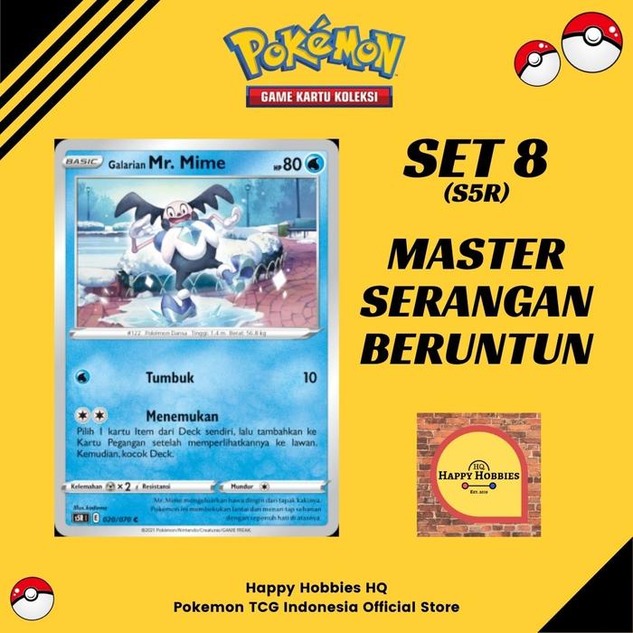 Jual Pokemon TCG Indonesia S5R 020/070 Galarian Mr. Mime - Kota ...