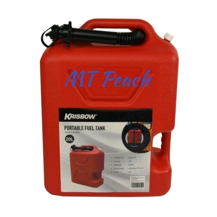 Jual KRISBOW JERIGEN BENSIN SOLAR PLASTIK 20L FUEL GASOLINE TANK JERRY ...
