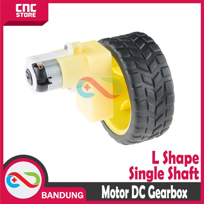 Jual MOTOR DC GEARBOX L SHAPE SINGLE SHAFT SMART CAR + RODA - Kota ...