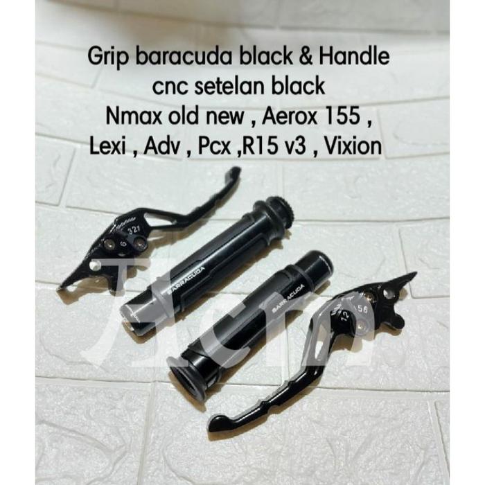 Jual Hand Grip Barracuda plus Handle cnc Black Nmax New Old Aerox 155 ...