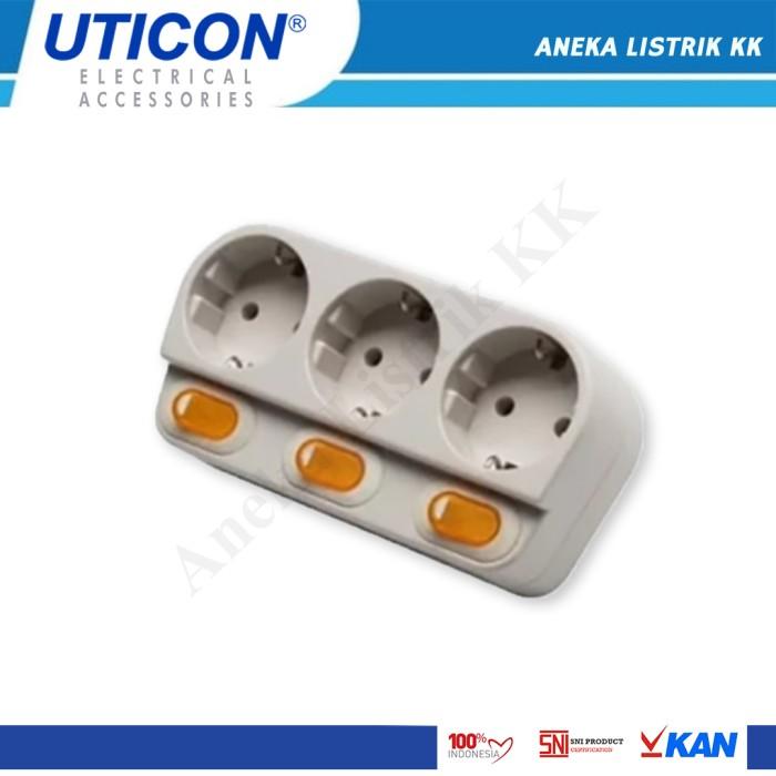 Jual TERMINAL LISTRIK Arde STOP KONTAK COLOKAN 3 LUBANG Saklar UTICON ...