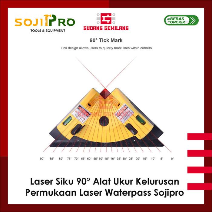 Jual Laser Siku 90 Derajat Ukur Kelurusan 90° Laser Waterpass Sojipro ...