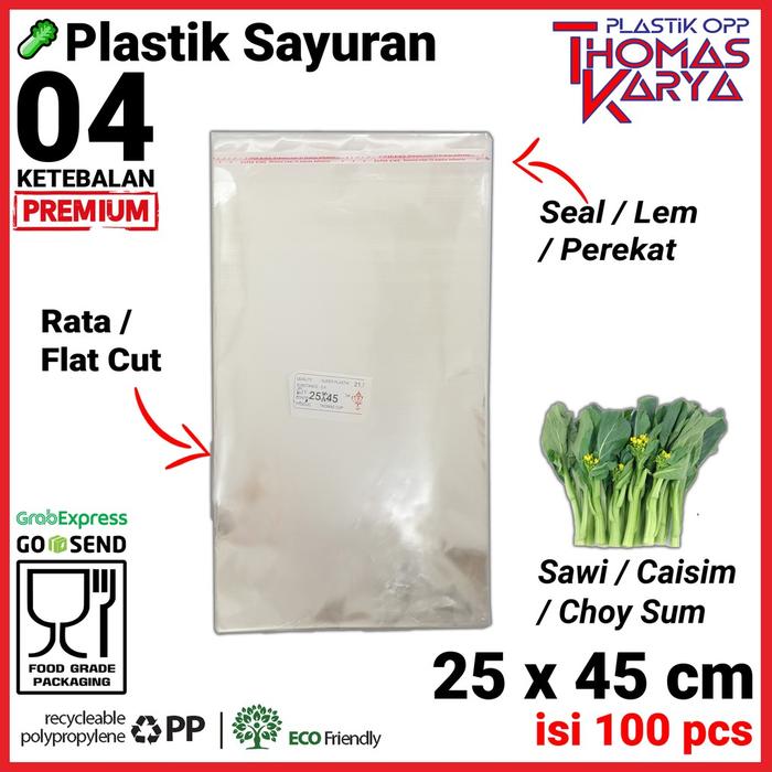 Jual populer Plastik OPP Sayur Hidroponik 25x45 TEBAL Isi 100 Pcs ...