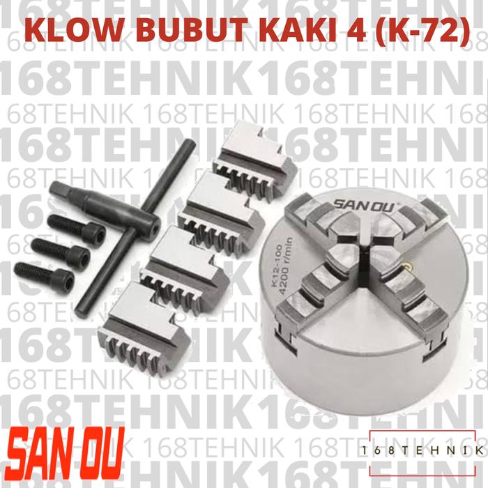 Jual CHUCK BUBUT 6 INCHI 4 JAW / CATOK BUBUT 150MM KAKI 4 / KLAW BUBUT ...