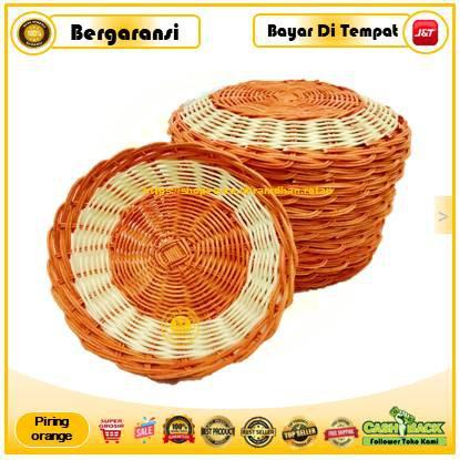 Jual populer Piring Warna Orange Rotan Asli - Piring Rotan Oranye Bahan ...