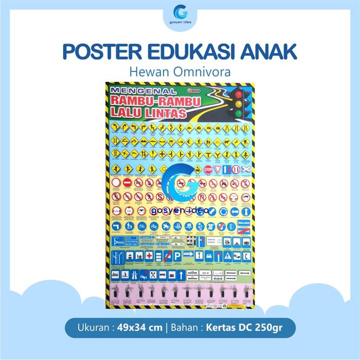 Jual New Poster Pendidikan Edukasi Anak Belajar Rambu-Rambu Lalu Lintas ...