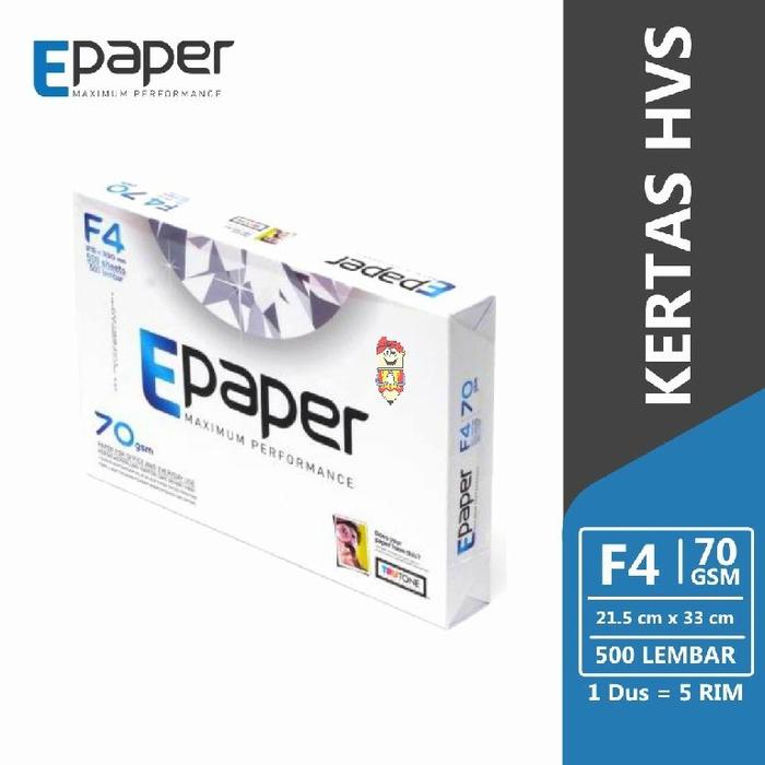 Jual Kertas HVS F4 70gr EPaper Kertas Fotocopy Print Putih A4 70gsm E ...