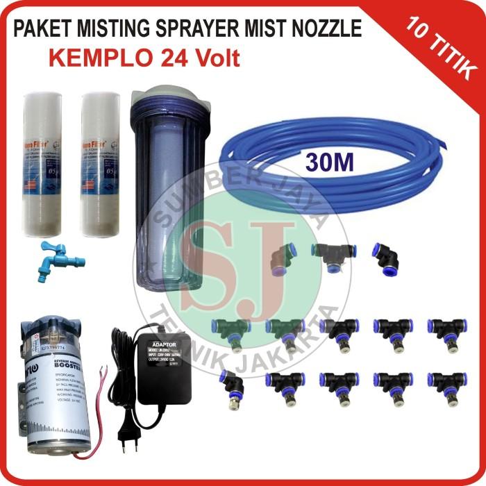 Jual Mesin Embun Walet Lengkap Set 10 Titik Nozzle Pompa Kemflo 24V ...