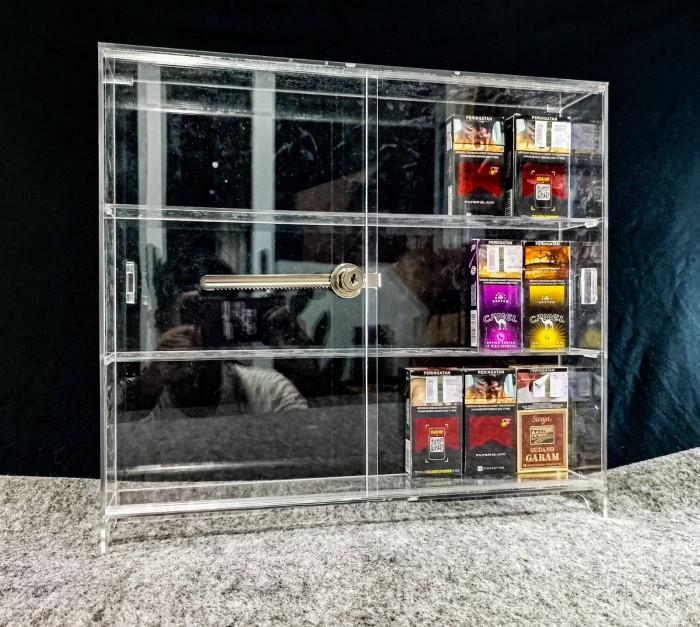 Jual Akrilik Display Rak Lemari Rokok Rak Acrylic Rokok + Kunci ...