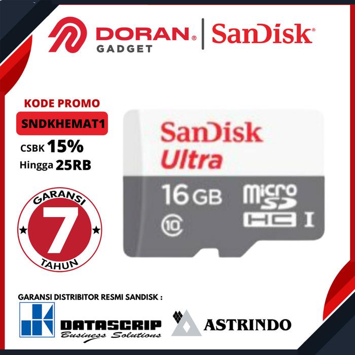 Jual Memory Card MicroSD MIcro SD Sandisk Ultra Class 10 16GB 16 GB 80MBPS - Jakarta Pusat ...