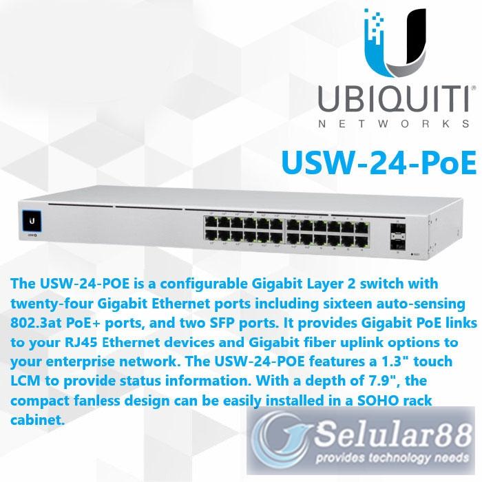 Promo Ubiquiti USW-24-PoE Ubnt UniFi Switch Hub 24Port PoE Gigabit SFP ...