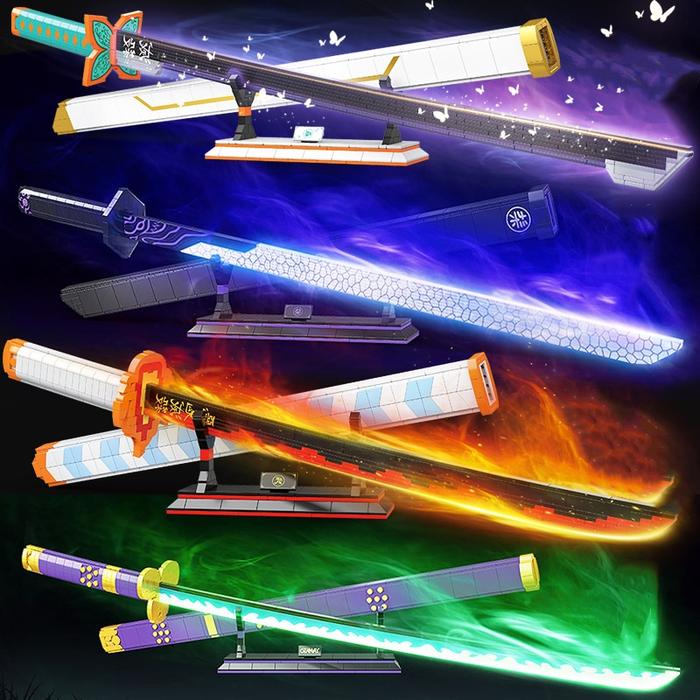 Jual Demon Slayer One Piece Katana Luminous Sword Building Blocks ...