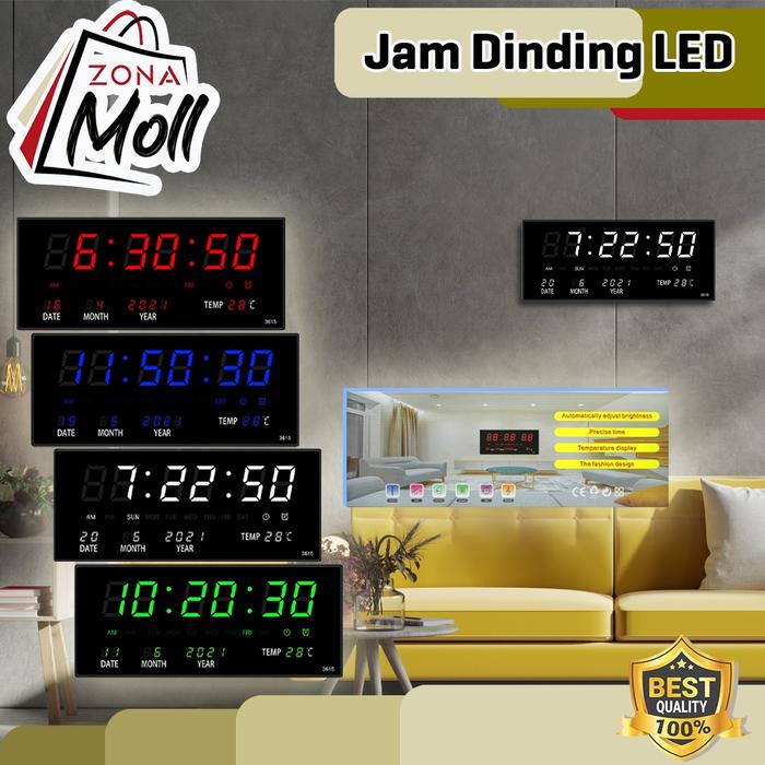 Jual JAM DINDING DIGITAL LED MEJA CLOCK JAM TEMPEL DINDING JH3615 FITU ...