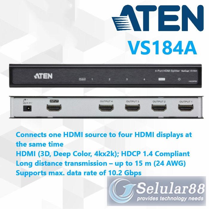 Promo ATEN VS184A 4Port 4K HDMI Splitter 4 Port HDCP Home Theater ...