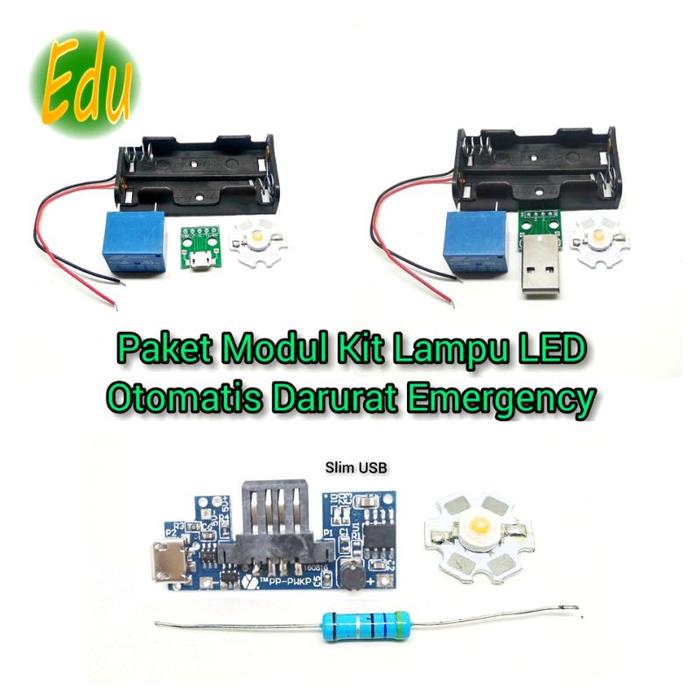 Jual Terlaris Paket Modul Kit Lampu LED Darurat Emergency Saklar ...