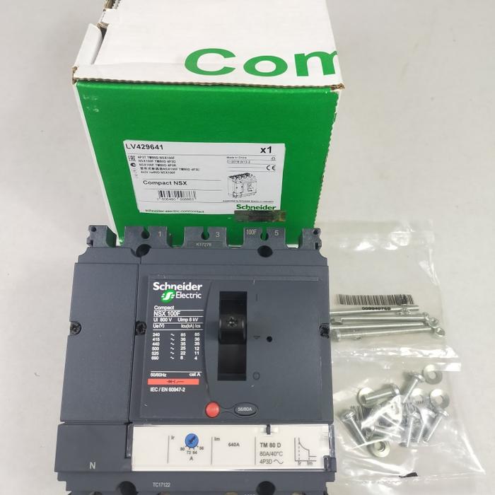 Jual Schneider LV429641 circuit breaker Compact NSX100F TMD 80A 4 poles ...