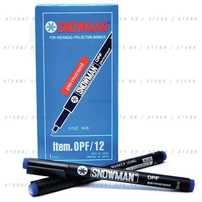 Jual (T)erpopule(R) Spidol Snowman OHP-F Permanent (Hitam/Biru/Merah ...